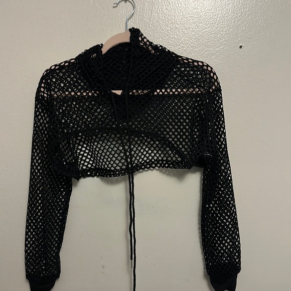 Amazing Lace | Tops | Fishnet Cropped Hoodie | Poshmark
